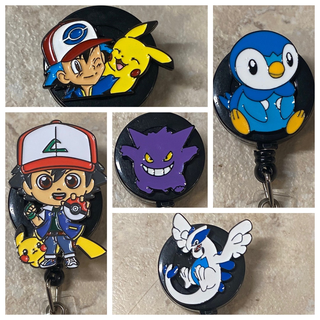Pokemon Badge Reel, Pikachu, Ash Ketchum, Lugia, Togepi, Arbok, Piplup ...
