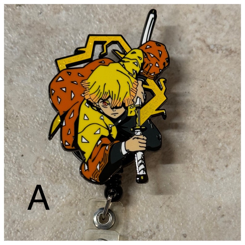 Anime Demon Slayer Badge Reels, Pikachu, Squirtle, Ninja, Samurai ...