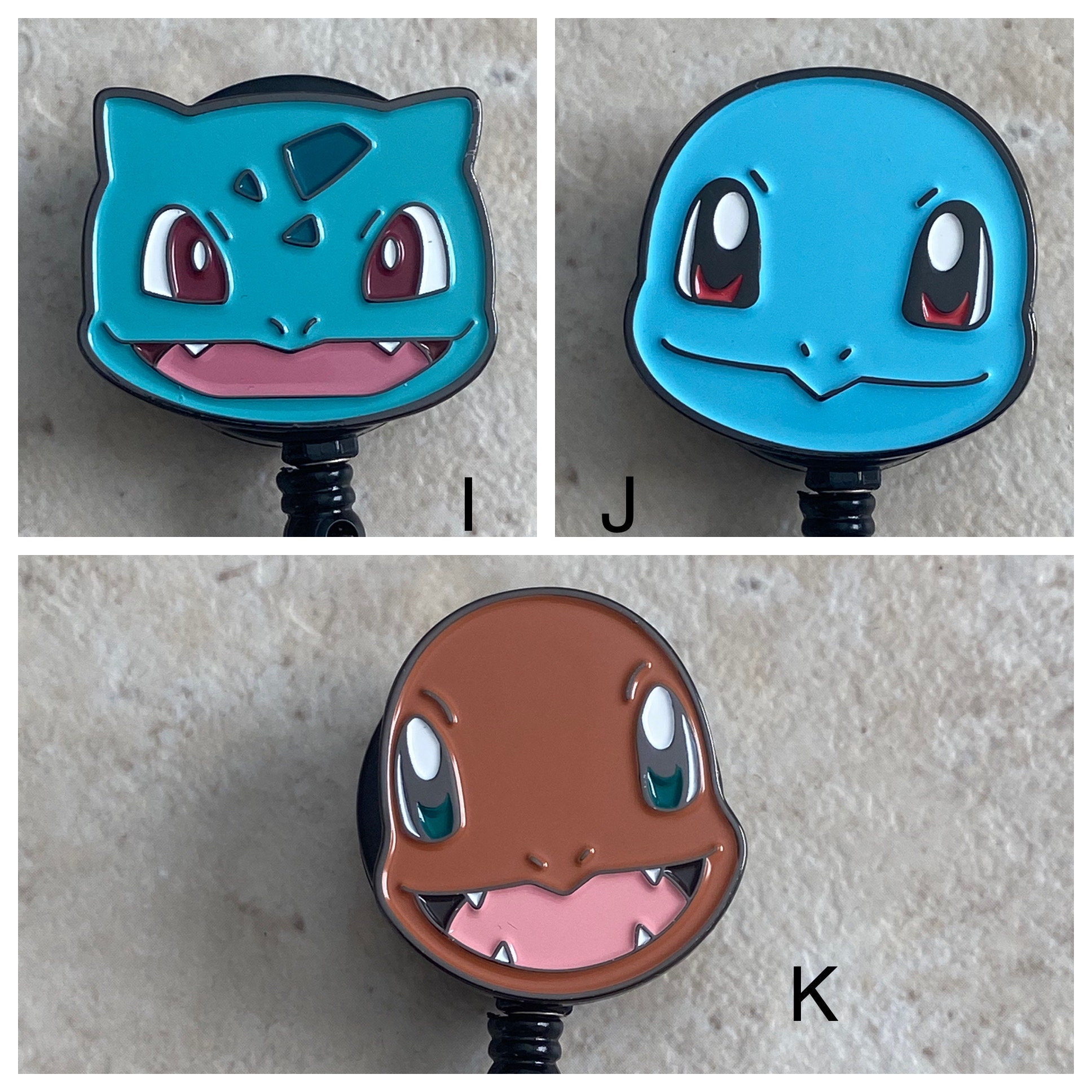 Pokemon Badge Reel Pikachu Charmander Charizard Bulbasour - Etsy