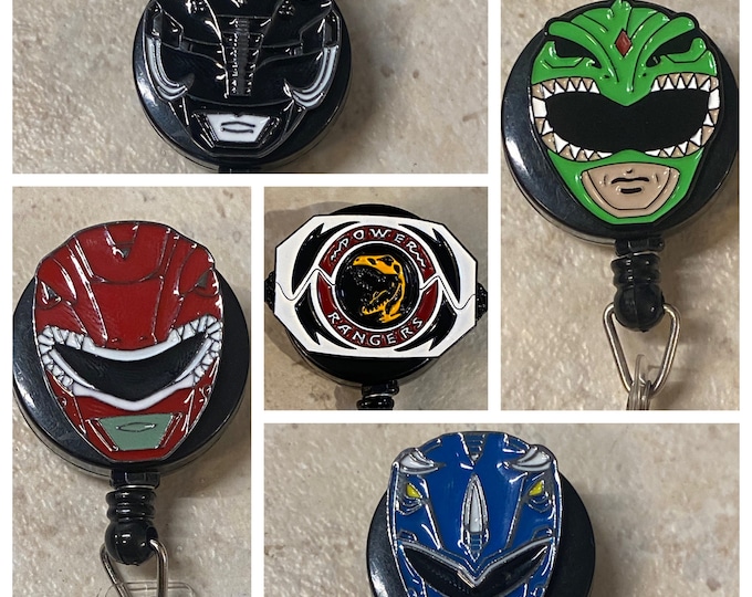 Mighty Morphin Power Rangers Badge Only 90s TV Show ID Badges Red, Pink ...