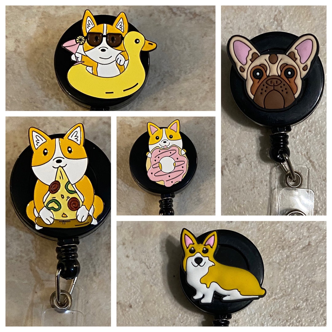 Dog Badge Reel, Puppy, Terrier, Golden Retriever, Winnie Dog, Dachshund ...