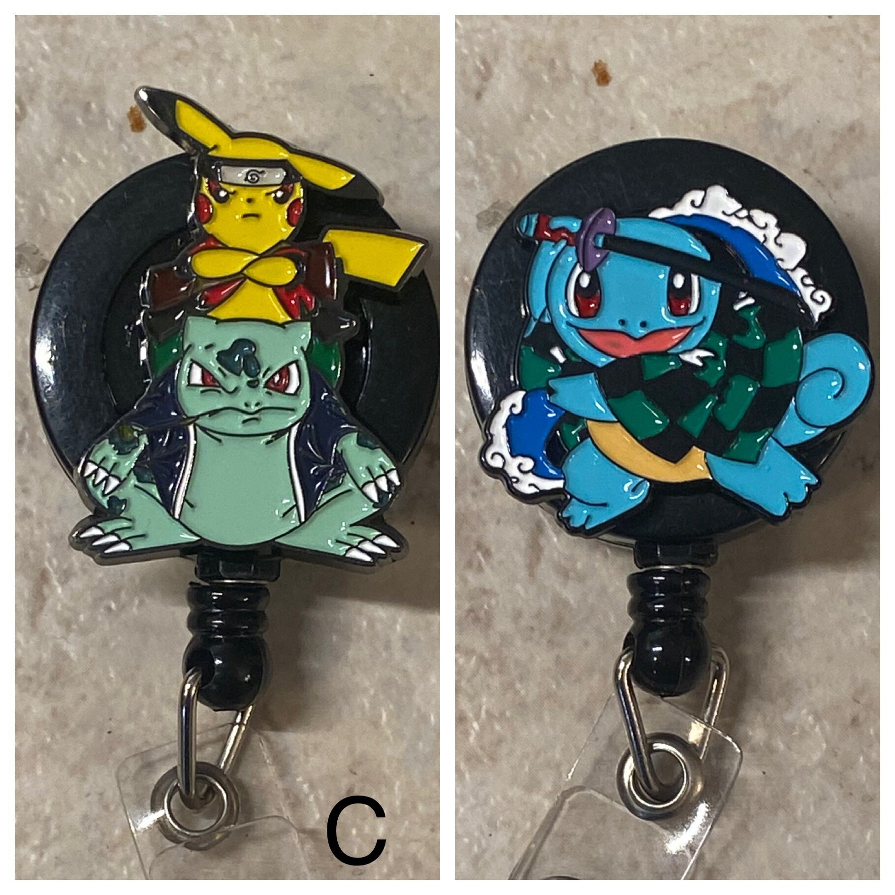 Pokemon Anime Badge Reels, Pikachu, Squirtle, Mankey, Ninja, Samurai ...