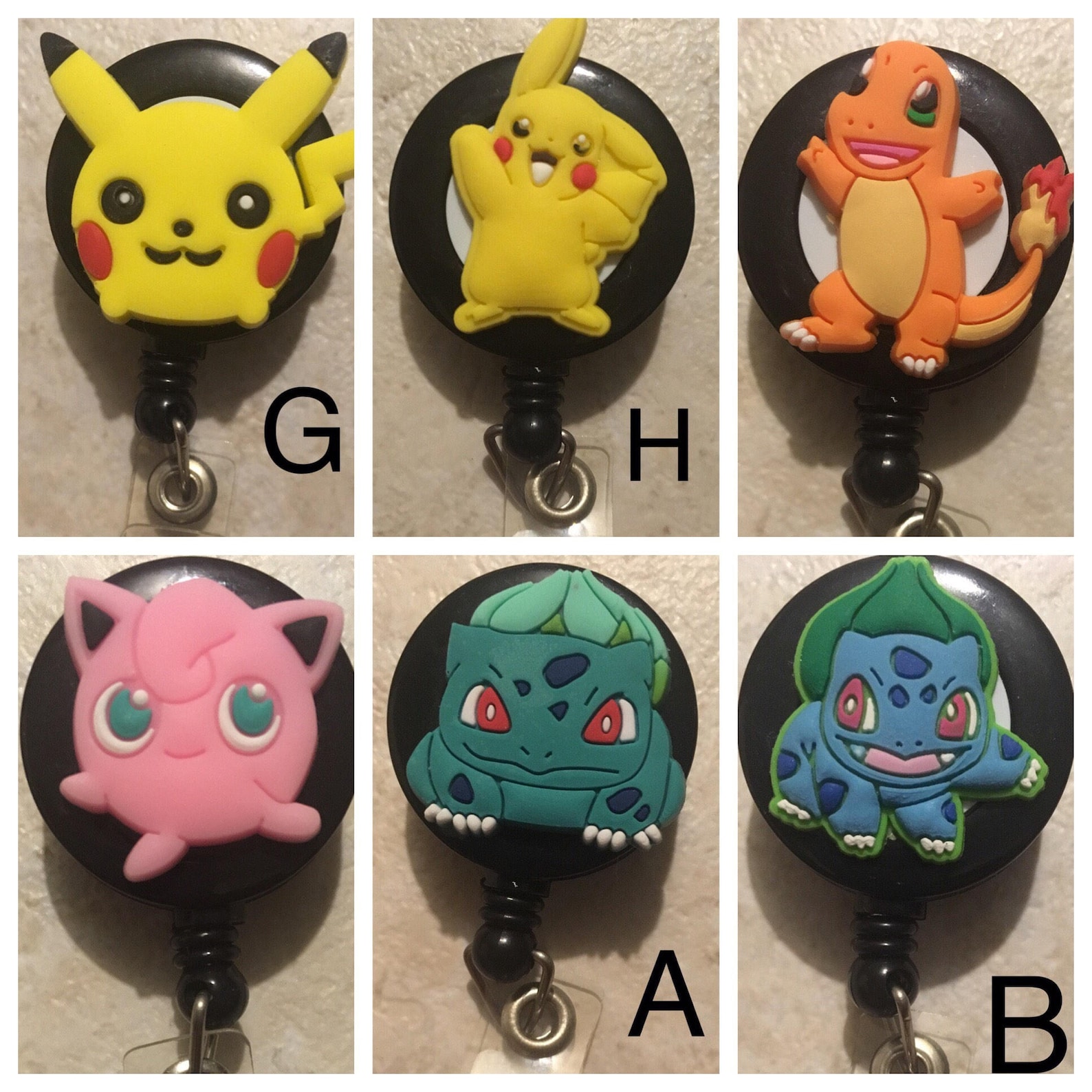 Pokémon Badge Holder, Pikachu, Charmander, Gengar, Bulbasour, Snorlax ...