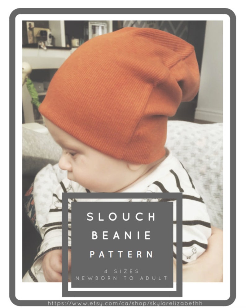 Slouchy Beanie Pattern and Sewing Tutorial PDF Pattern | Etsy