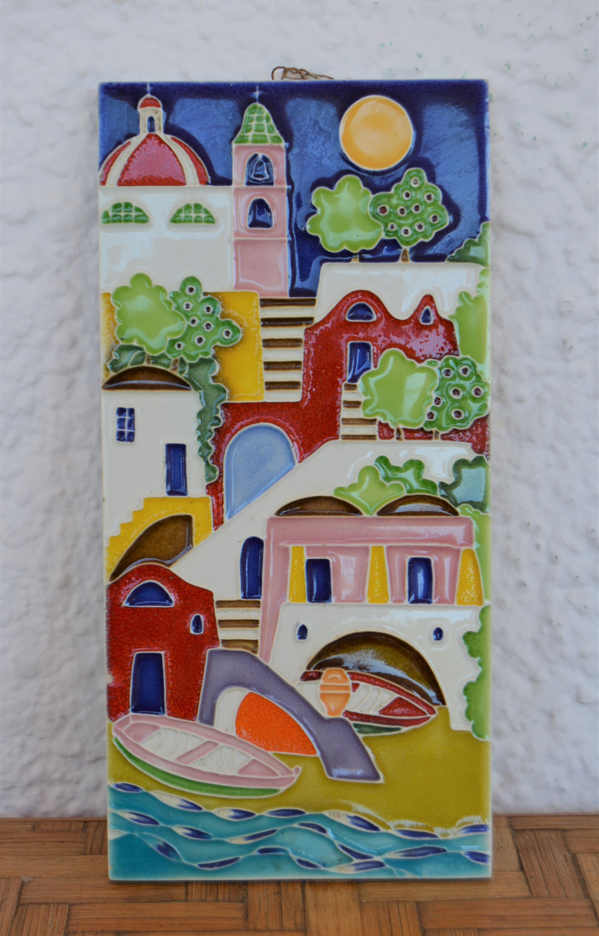 Vintage Italian Creazioni Luciano Medium Hand Painted Pottery Wall Tile Plaque - Etsy