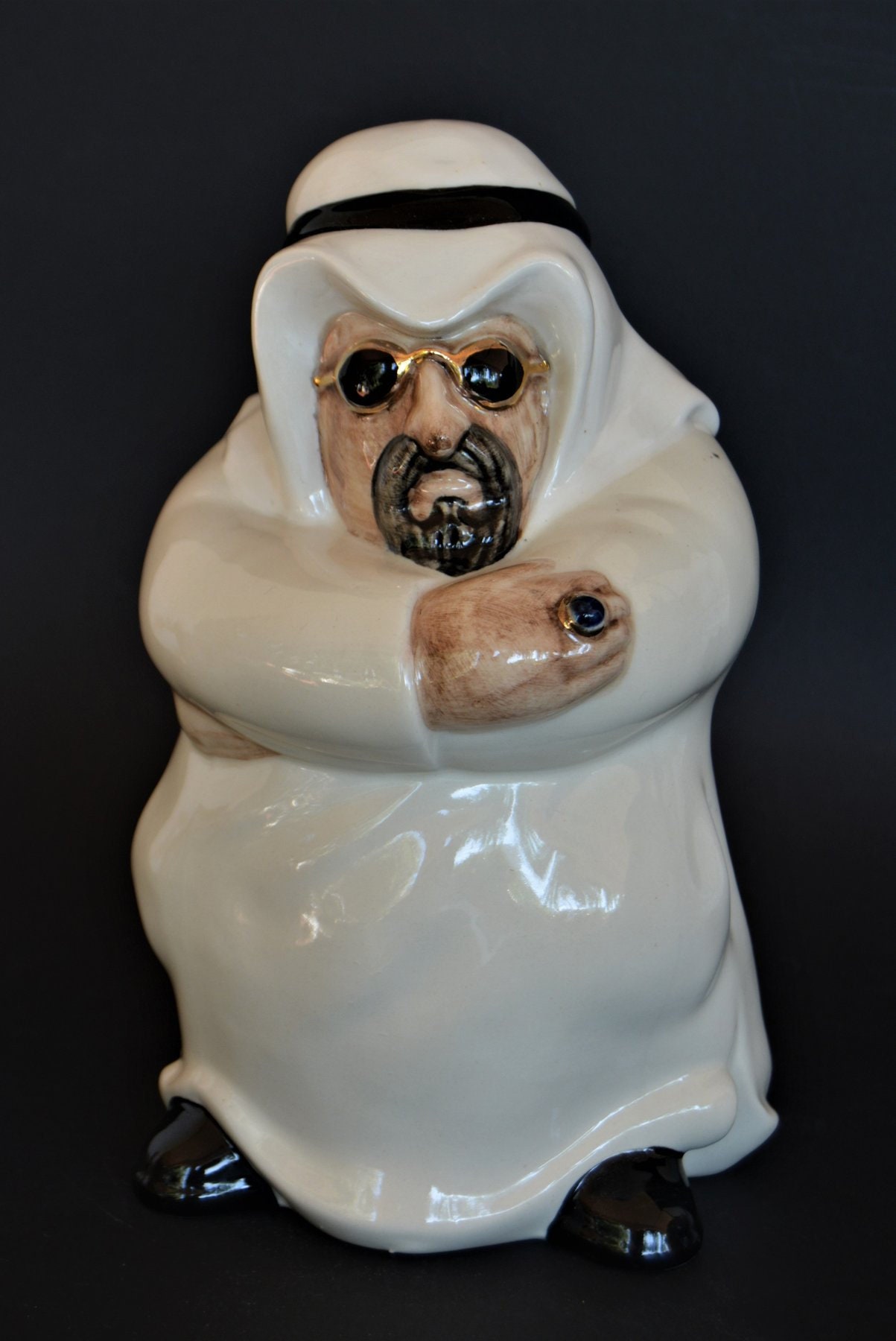 Big Fat and Funny Sheikh Saudi Arab Ceramic Statue Signed Gift Al Jaber ...
