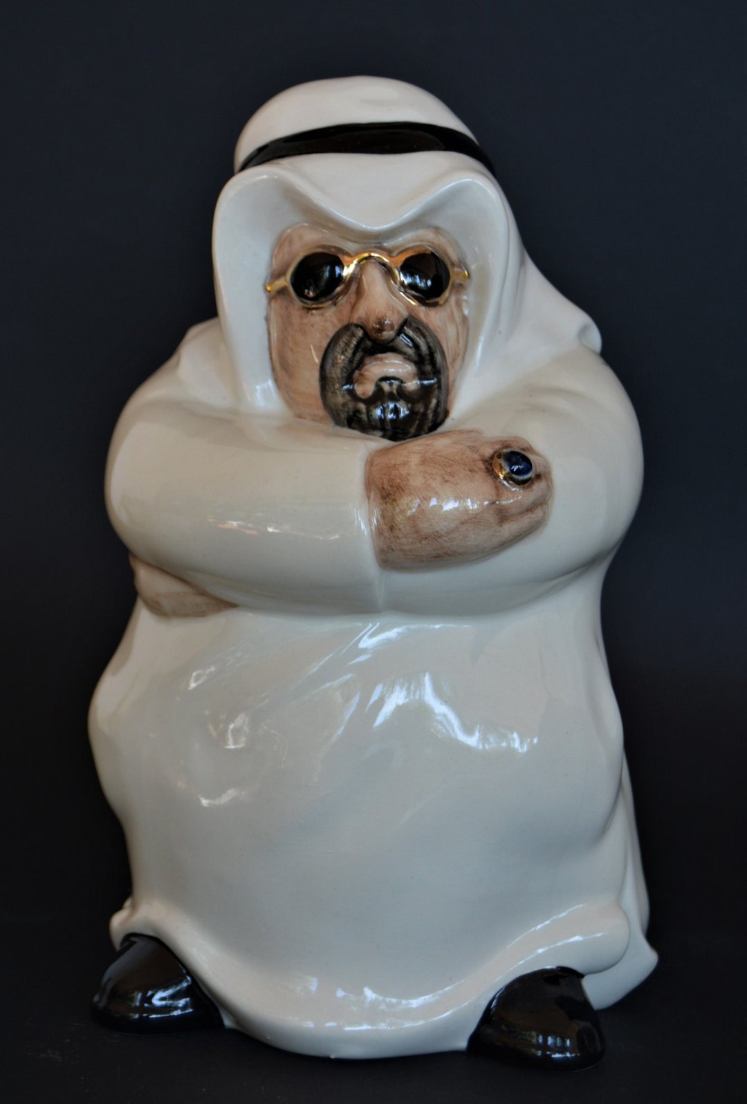 Big Fat and Funny Sheikh Saudi Arab Ceramic Statue Signed Gift Al Jaber ...
