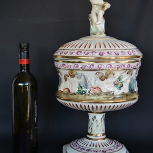Antique Capodimonte Signed Porcelain Centerpiece Made in Italy Cherubs ...