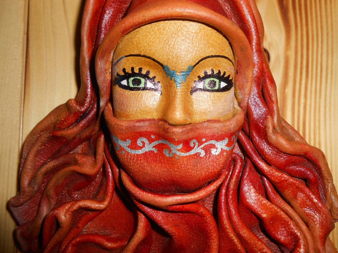Lady Wall Mask Leather Decorative Masks for Sale Art Deco Wall Mask ...