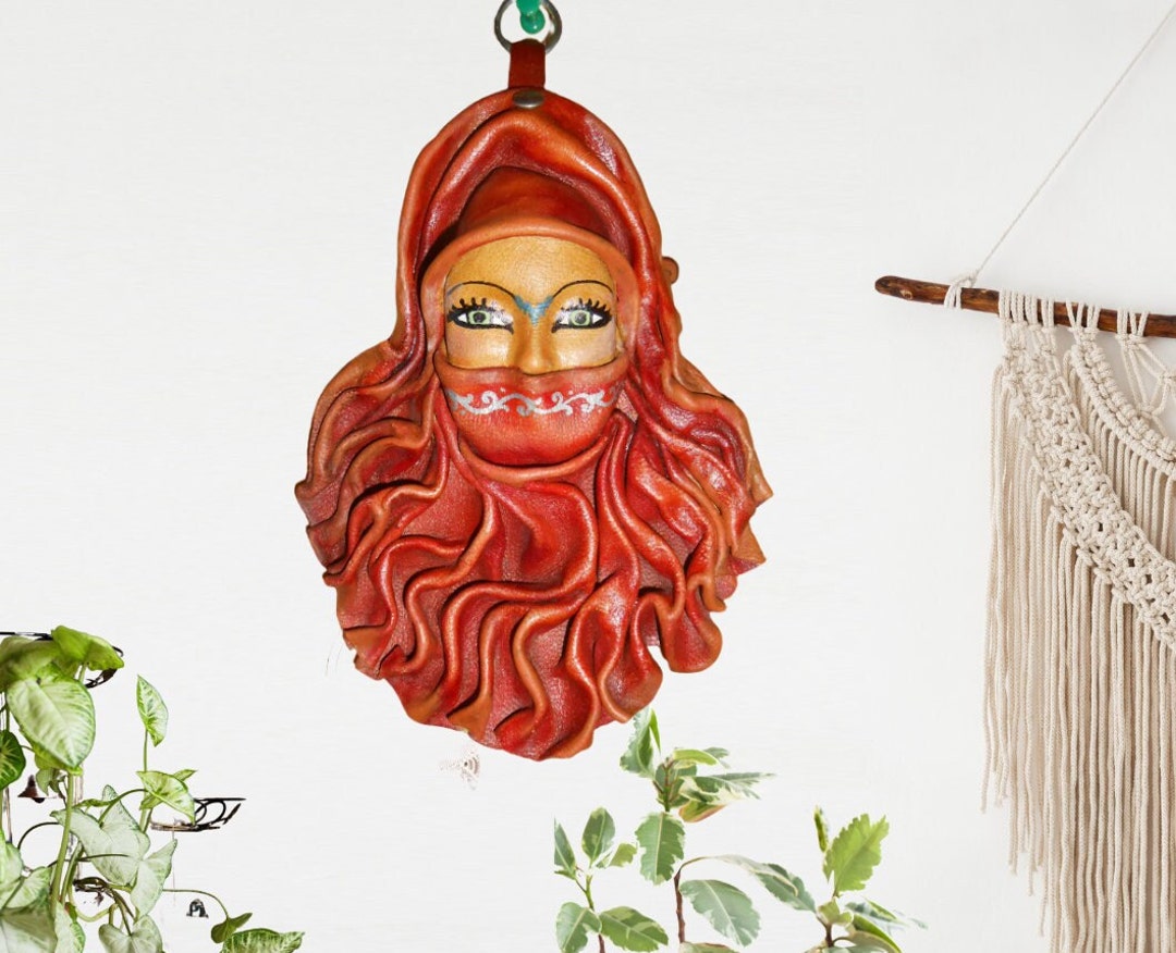 Leather Wall Mask Leather Decorative Masks for Sale Art Deco Wall Mask ...