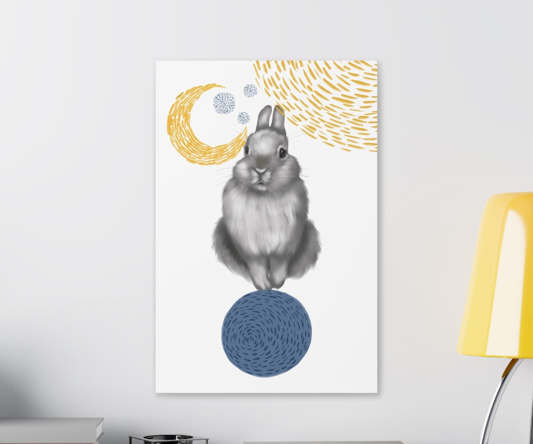 Rabbit Painting Original Art, Rabbit Lover Gifts, Easter Bunny ...