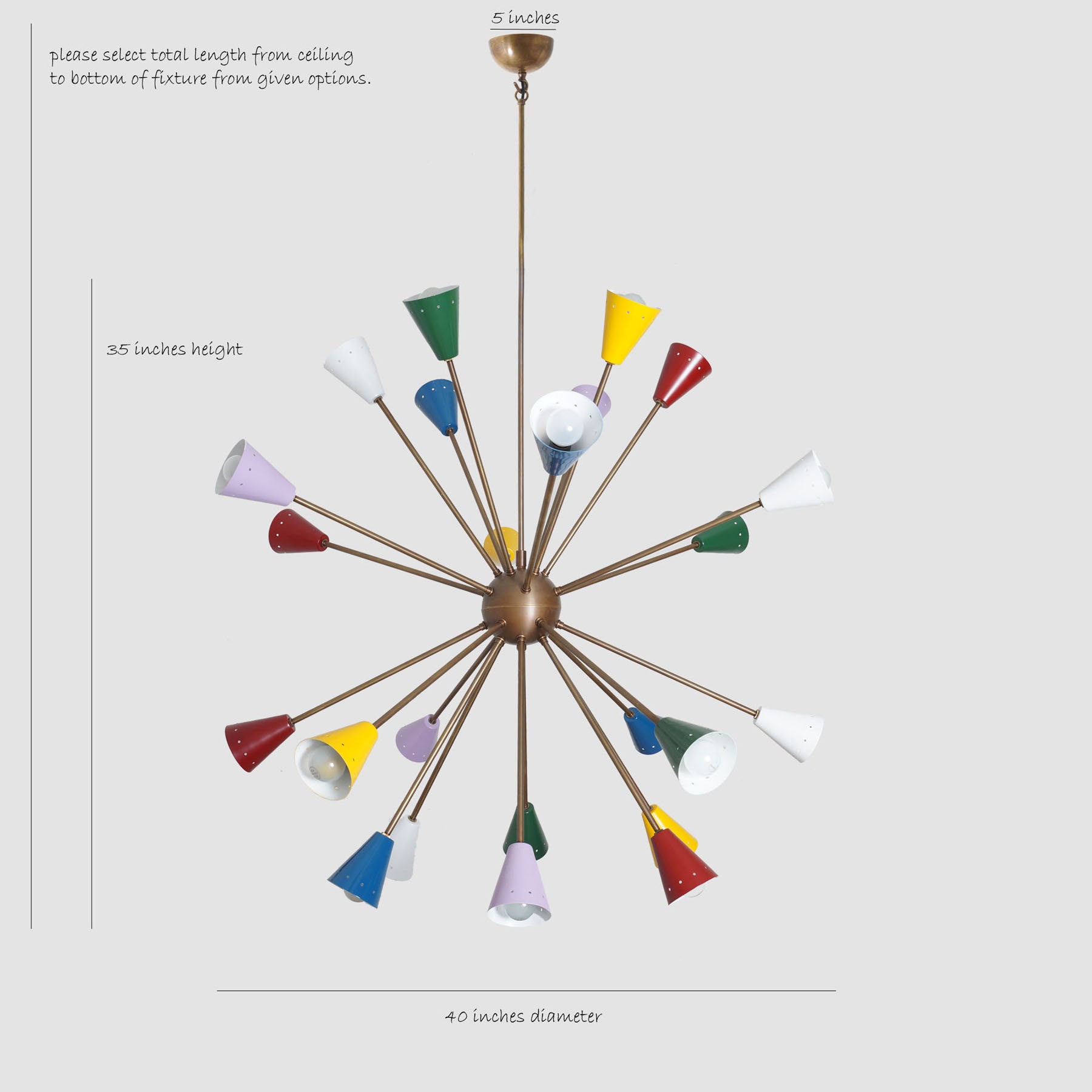 Stilnovo Style Multi-color Sputnik Chandelier Mid Century - Etsy UK