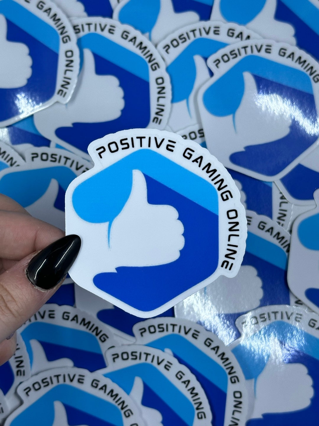 Blue Positive Gaming Online Logo Sticker, Streamer Merch, Vyxsintv ...