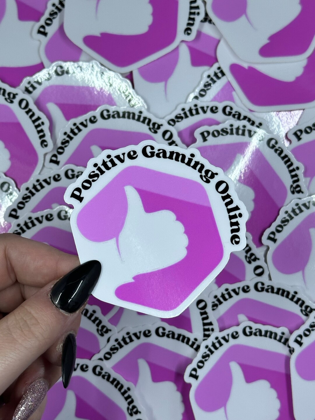Pink Positive Gaming Online Logo Sticker, Streamer Merch, Vyxsintv ...