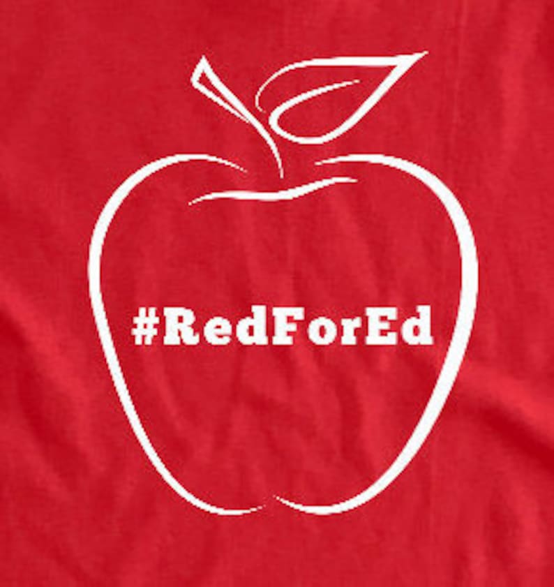 Red For Ed Apple Shirt Teacher Shirt Teacher Strike | Etsy