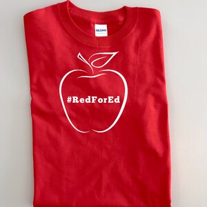 Red for Ed, Apple Shirt, Teacher Shirt, Teacher Strike, Support ...