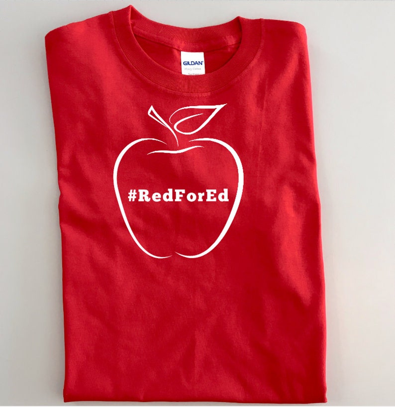 Red For Ed Apple Shirt Teacher Shirt Teacher Strike | Etsy
