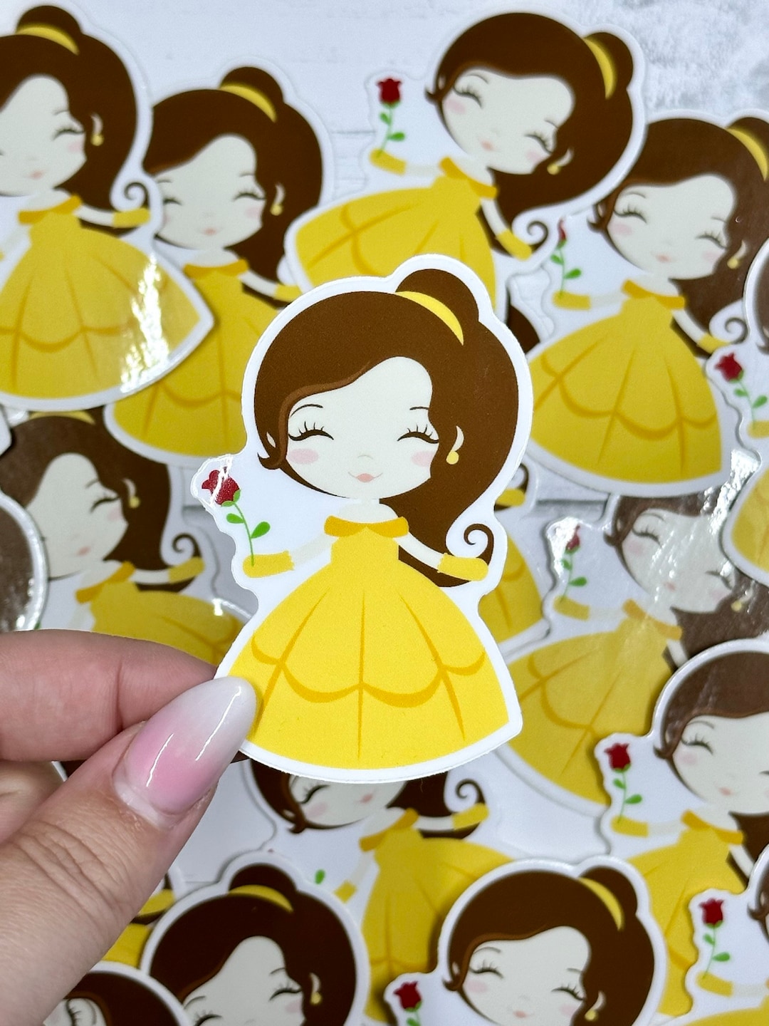 Chibi Belle Sticker, Disney Belle, Beauty and the Beast, Princess ...