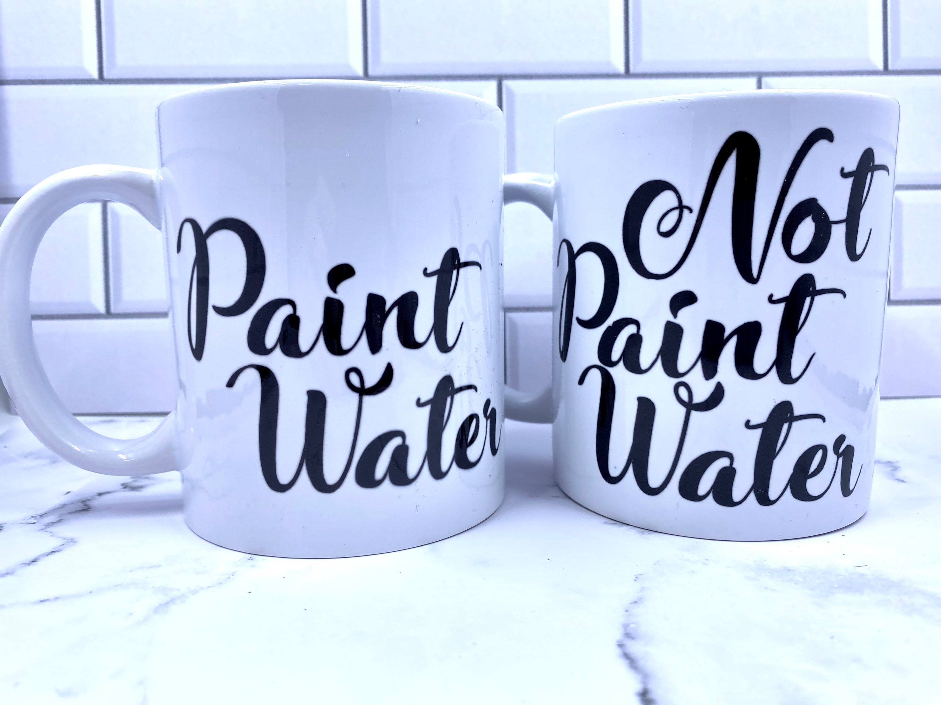 Not Paint Water 12oz Mug Set Coffee Mug Cafe Mug Art | Etsy