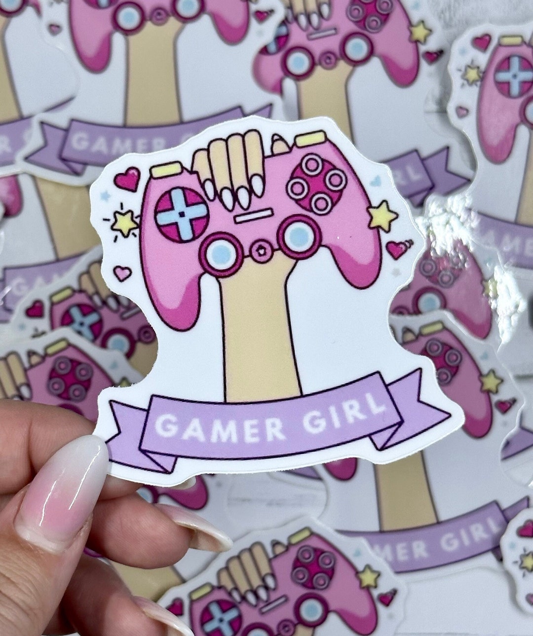 Gamer Girl Sticker, Gamer Sticker, Pink Controller Sticker, Nerd Decal ...