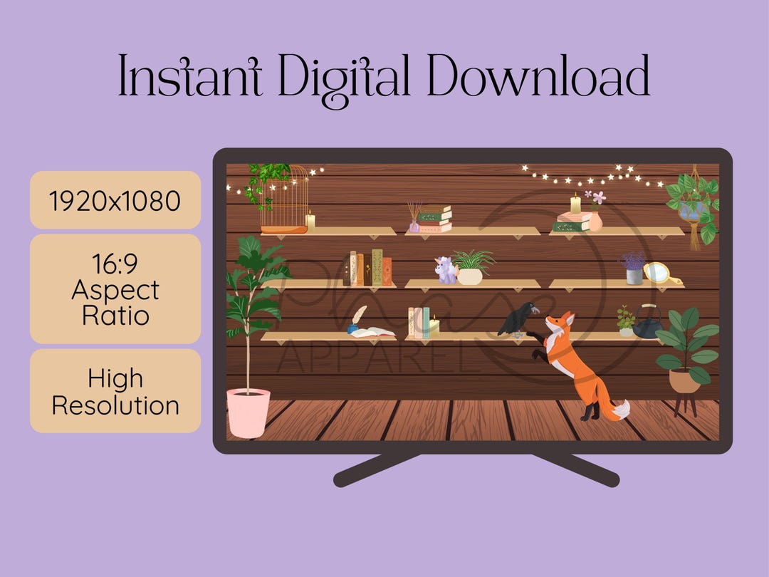 Fox and Crow Shelf Desktop Wallpaper, 1920x1080 Background, Cozy ...