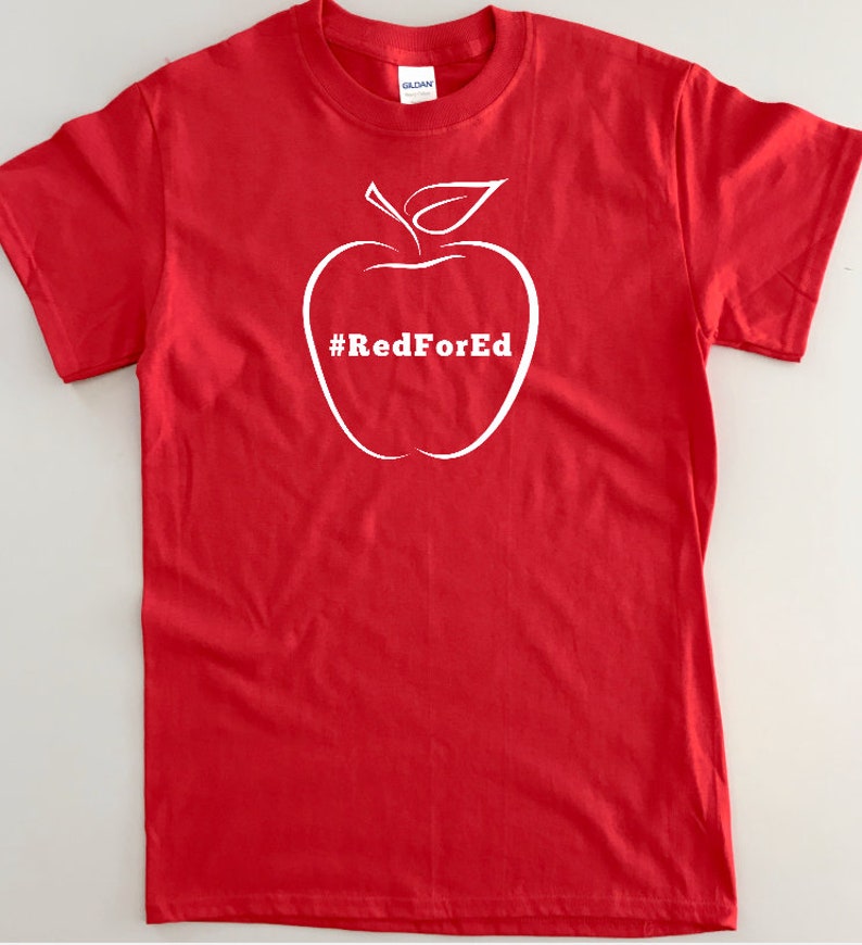 Red For Ed Apple Shirt Teacher Shirt Teacher Strike | Etsy
