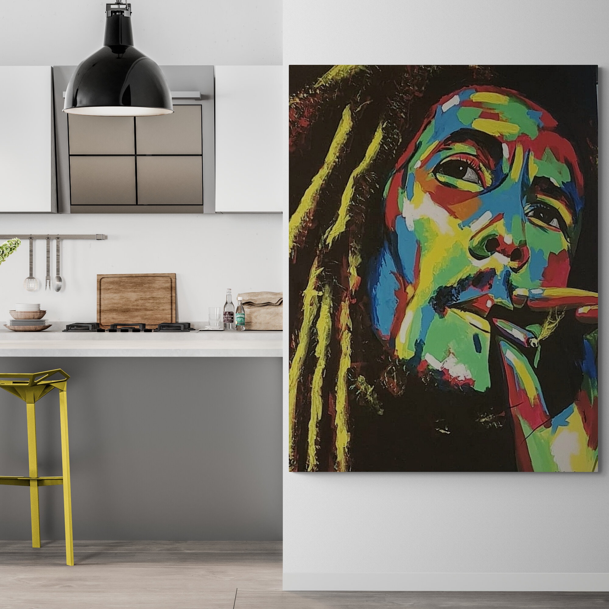 Bob Marley Portrait: Vibrant Colors, Reggae Music Art, Rasta Legend ...