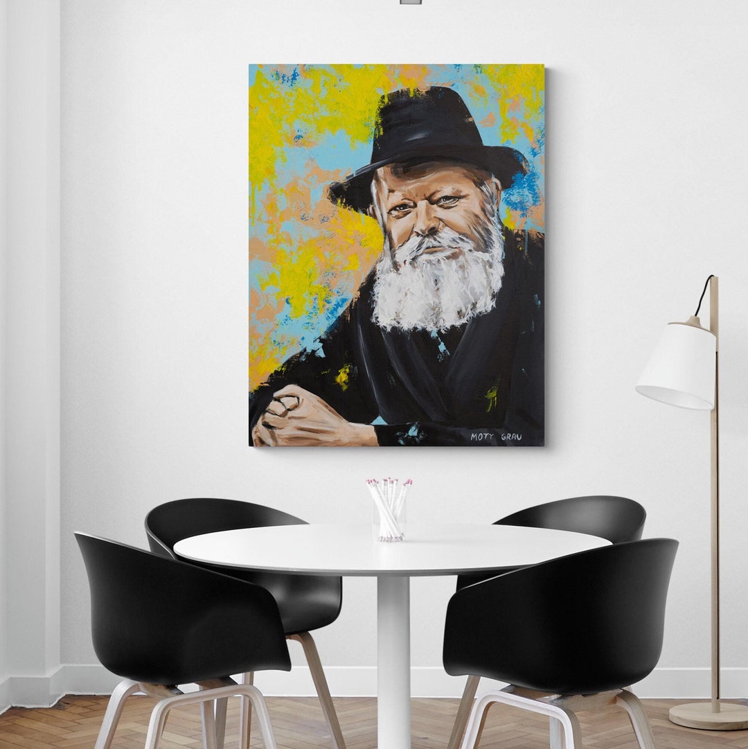 Lubavitcher Rebbe Canvas Print, Rabbi Menachem Mendel Schneerson ...