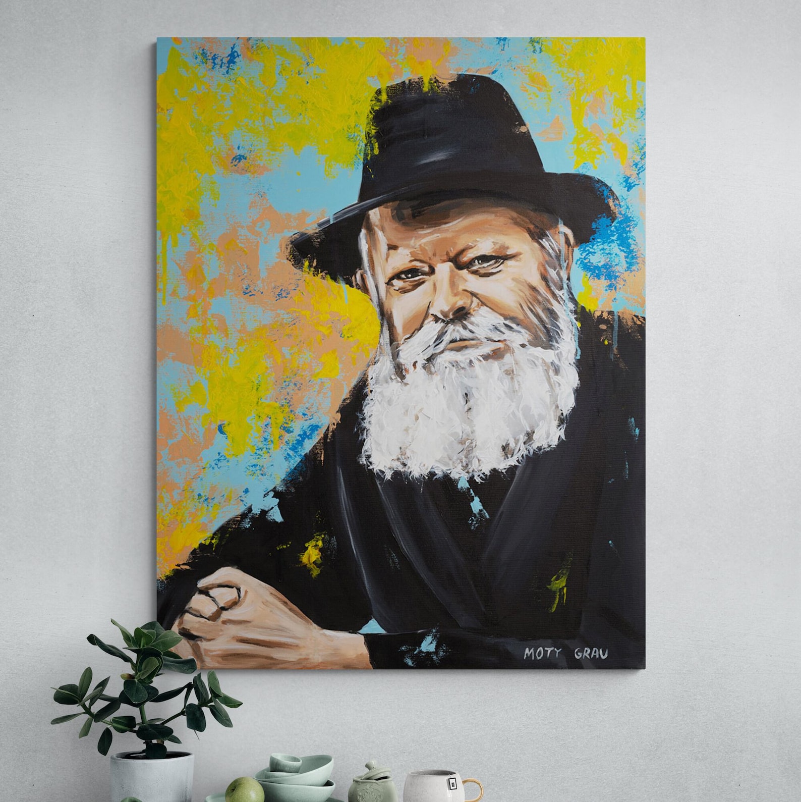 Lubavitcher Rebbe Canvas Print, Rabbi Menachem Mendel Schneerson ...