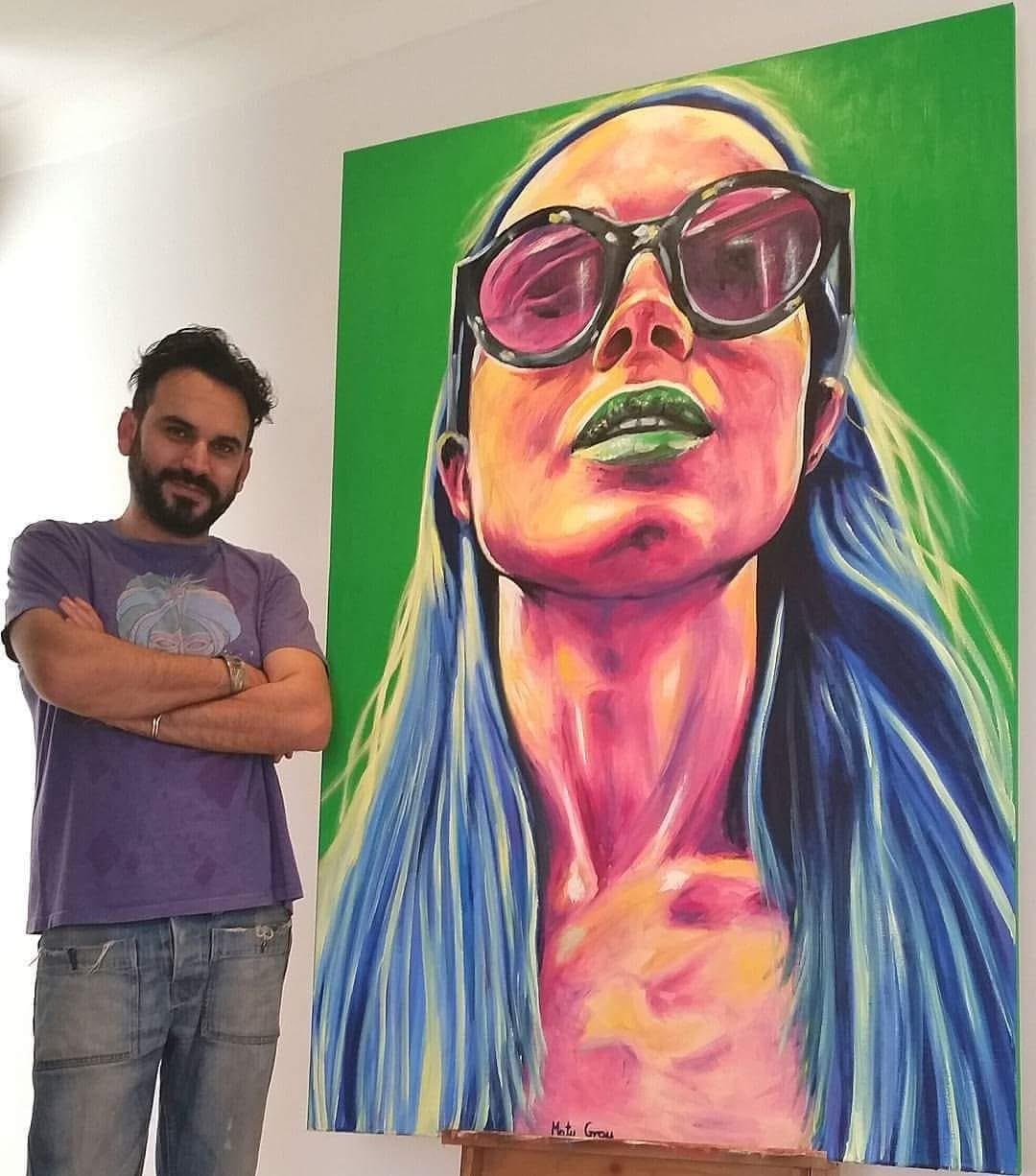 Funky Woman With Sunglasses Canvas Print - Modern Portrait, Colorful ...