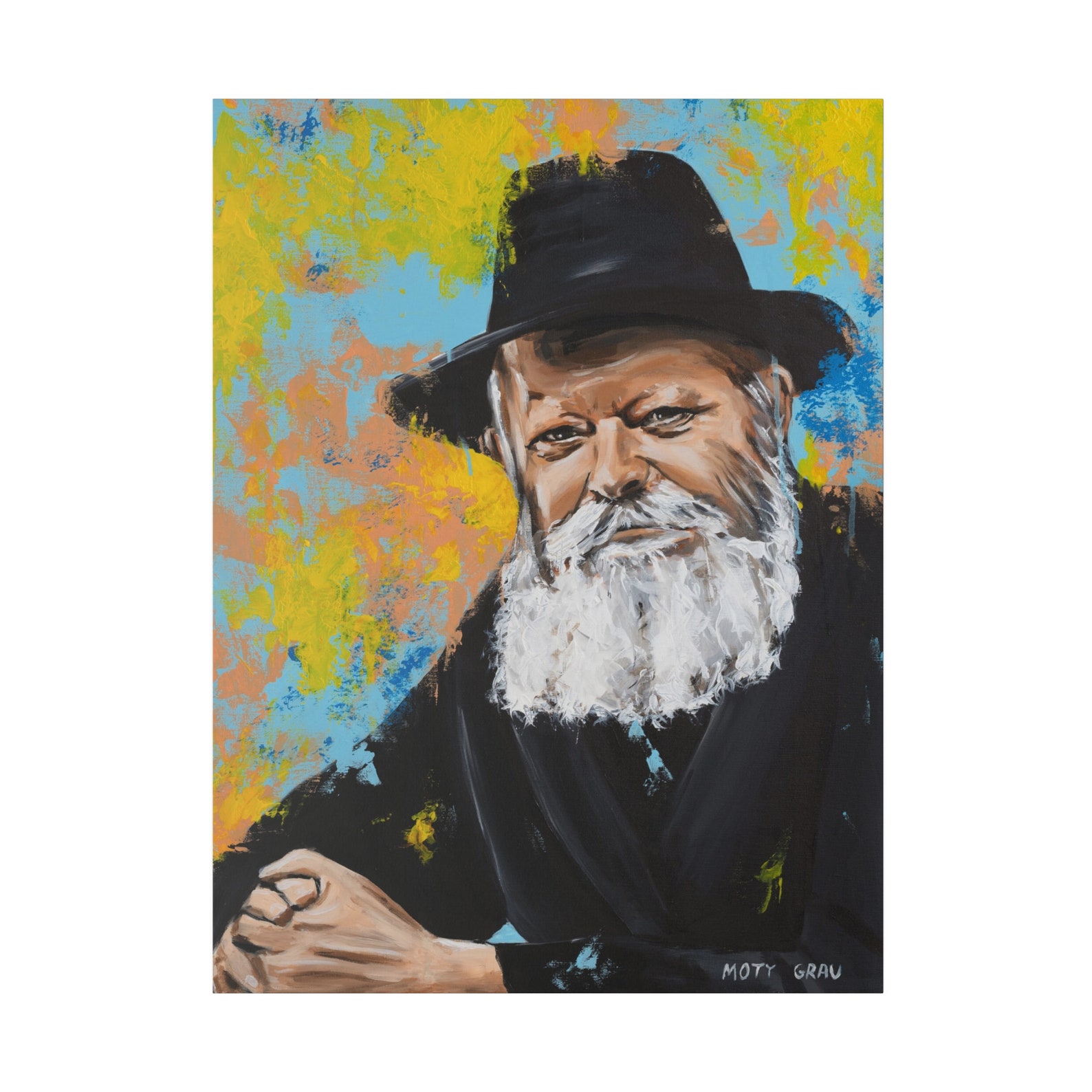 Lubavitcher Rebbe Canvas Print, Rabbi Menachem Mendel Schneerson ...