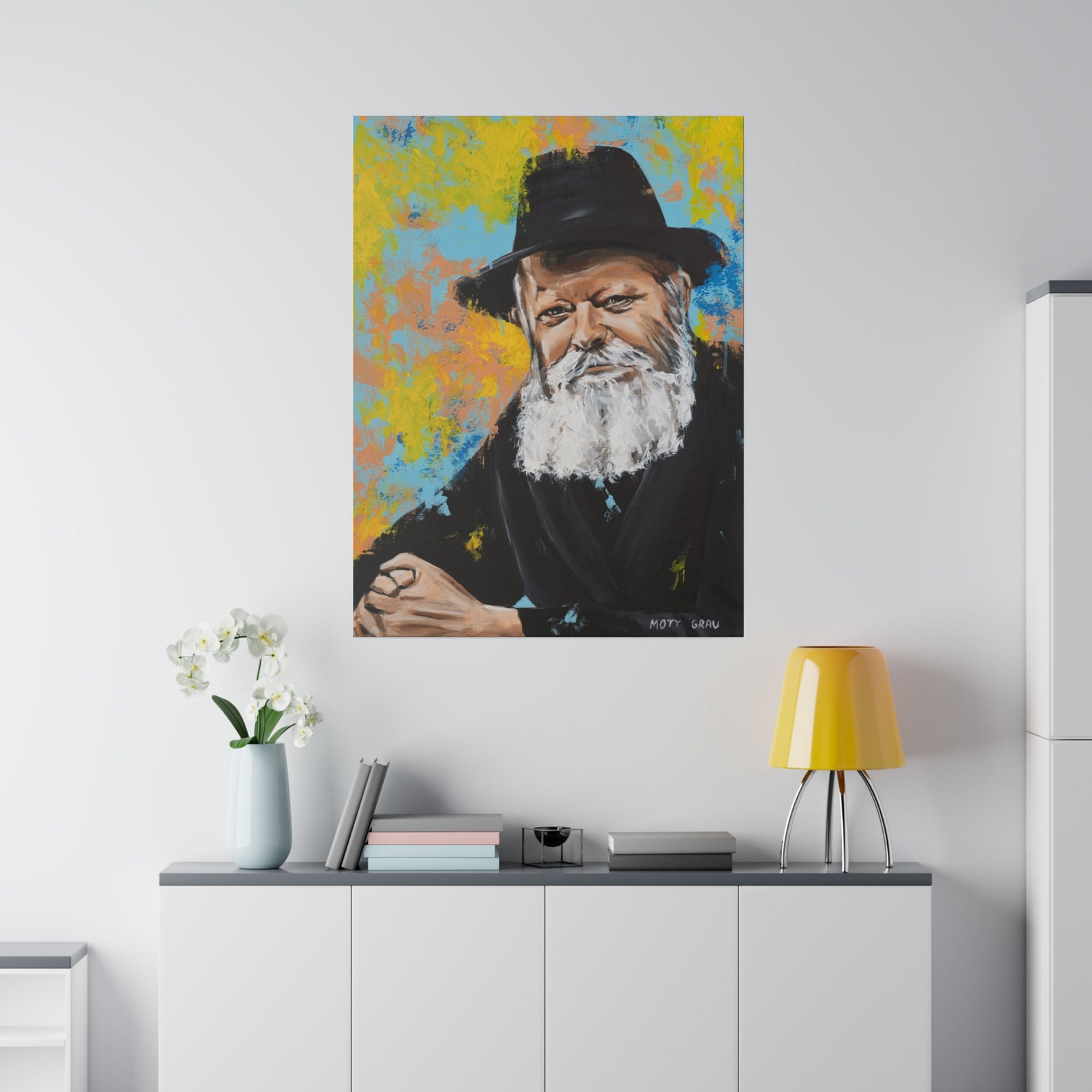 Lubavitcher Rebbe Canvas Print, Rabbi Menachem Mendel Schneerson ...