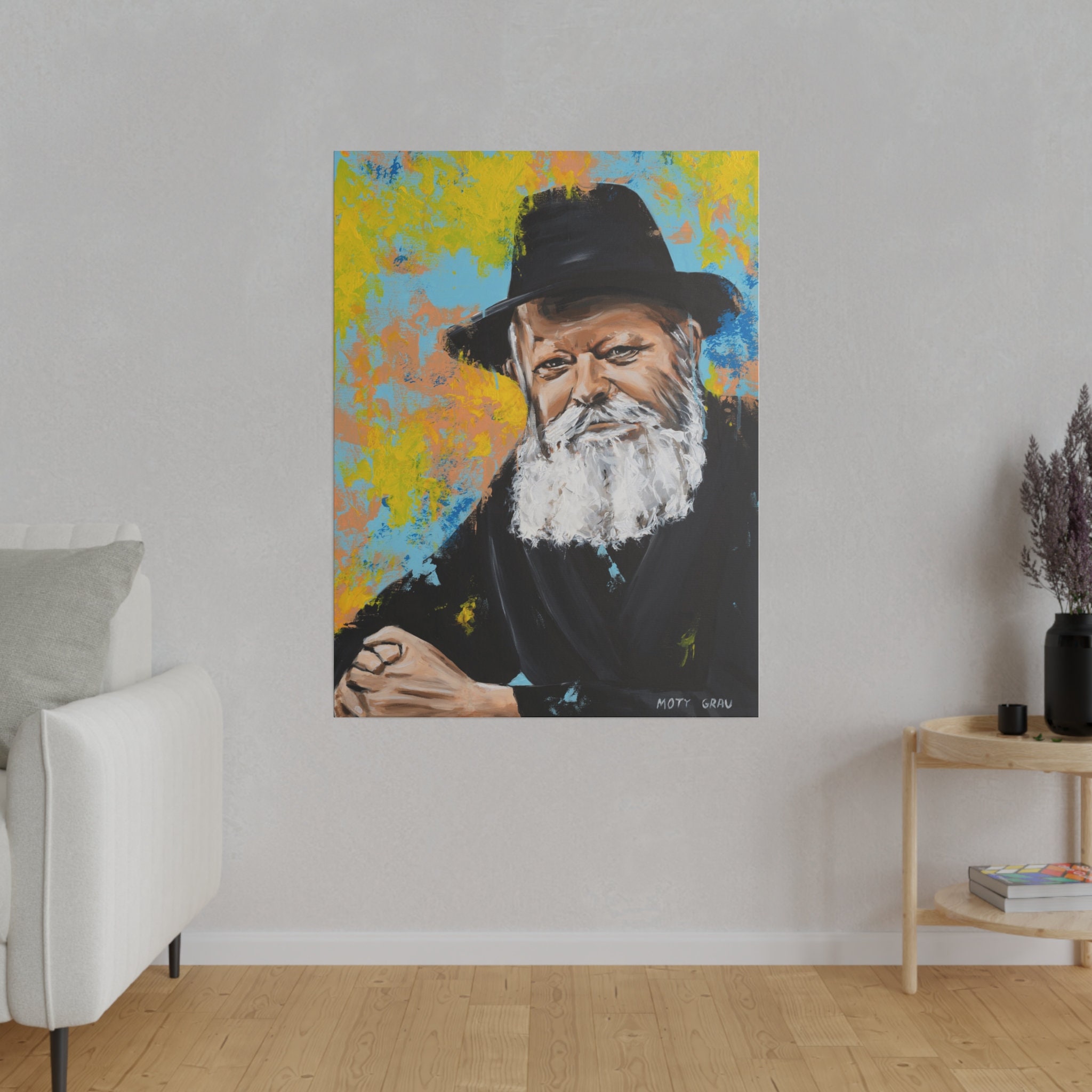 Lubavitcher Rebbe Canvas Print, Rabbi Menachem Mendel Schneerson ...