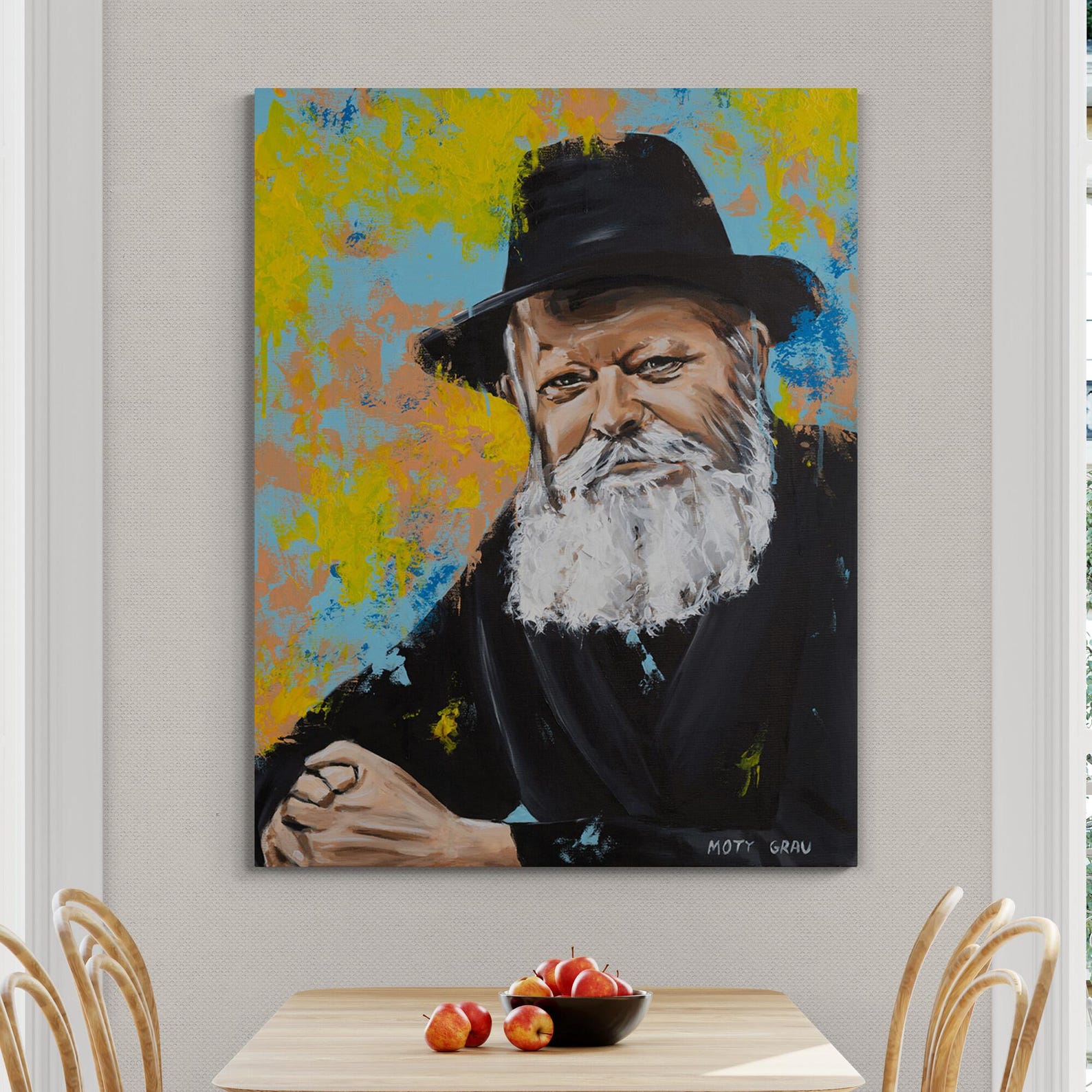 Lubavitcher Rebbe Canvas Print, Rabbi Menachem Mendel Schneerson ...