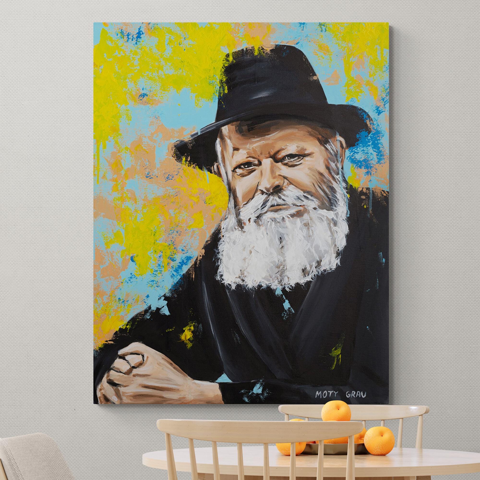 Lubavitcher Rebbe Canvas Print, Rabbi Menachem Mendel Schneerson ...