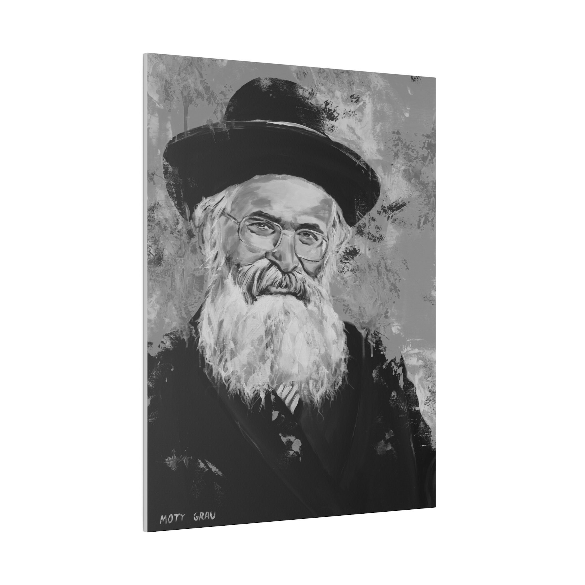 Rabbi Yoram Abargel Canvas Print, Realistic Rabbi Artwork, Jewish Wall ...
