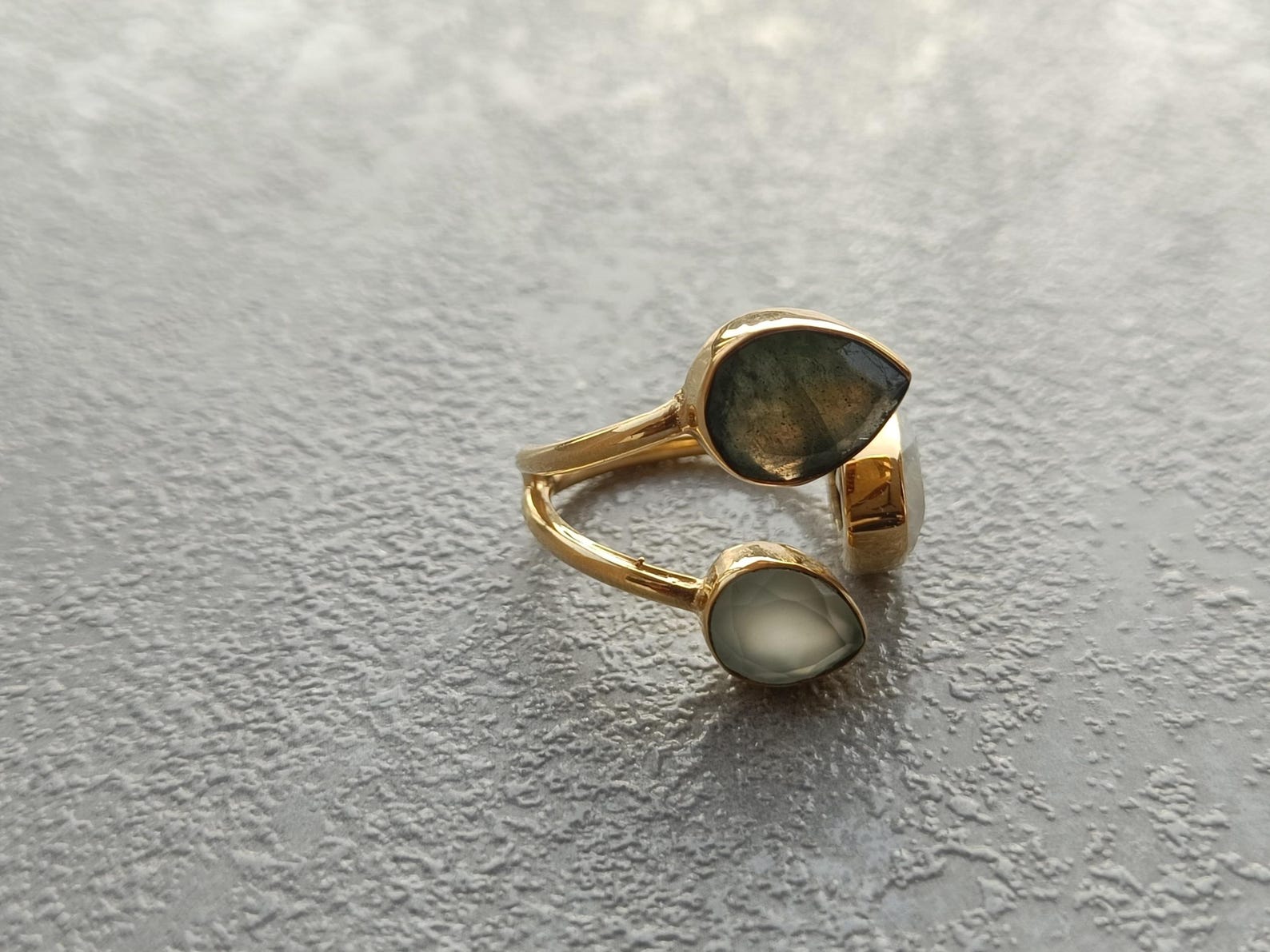 Labradorite Moonstone Chalcedony Ring, 925 Sterling Silver Ring ...
