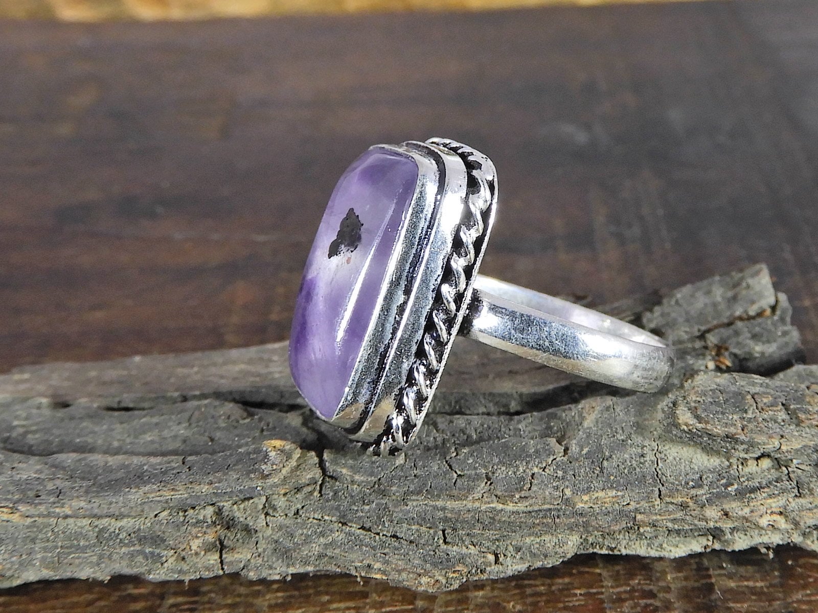 Natural Amethyst Lace Agate Ring 925 Solid Sterling Silver - Etsy