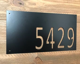 Horizontal Modern Numbers Metal Address Sign - Etsy