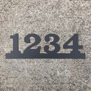 4 House Number Sign With Bottom Bar / Metal Address Sign / - Etsy