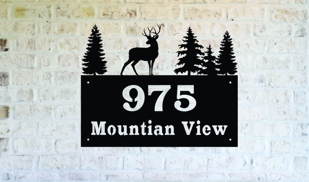 Custom Deer House Address Sign / Wilderness House Sign / Metal - Etsy