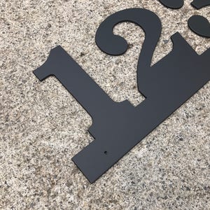 4 House Number Sign With Bottom Bar / Metal Address Sign / - Etsy
