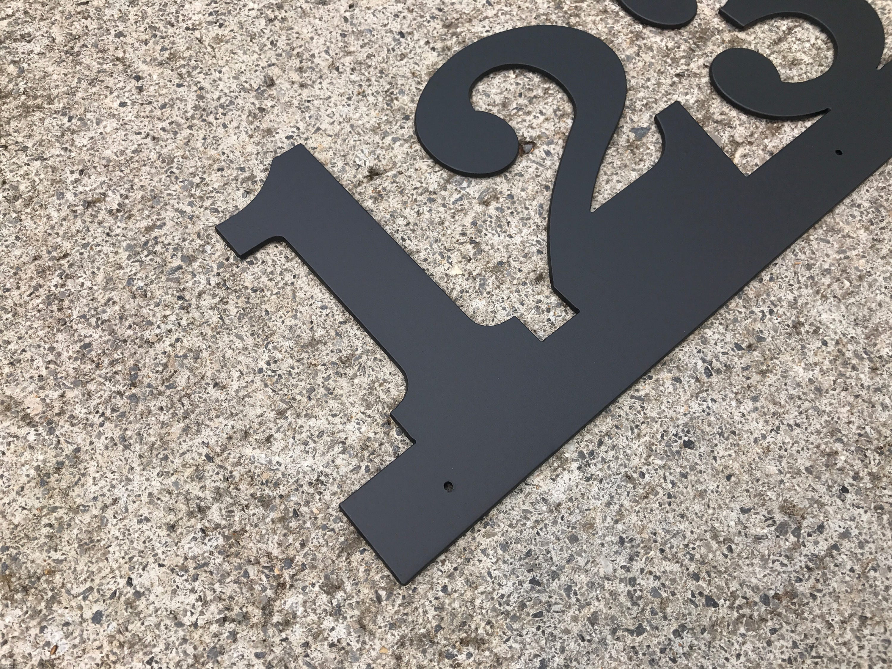 4 House Number Sign With Bottom Bar / Metal Address Sign / | Etsy