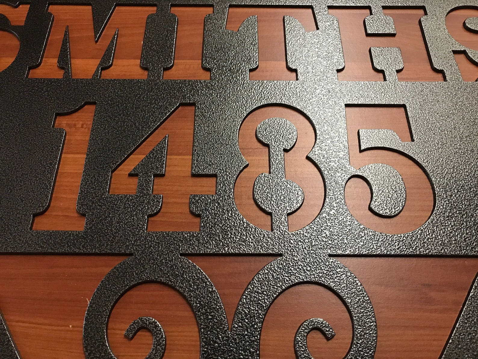 Metal House Number With Family Name and Scrolls / Metal - Etsy
