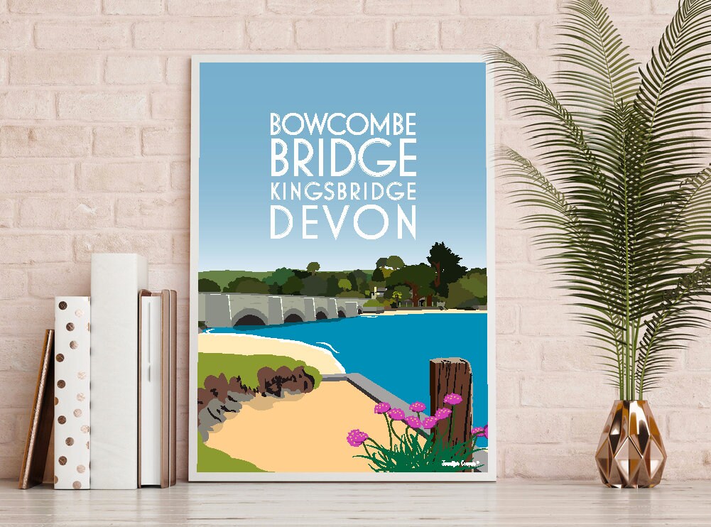 Bowcombe Bridge, Kingsbridge, Devon | Vintage/art Deco Design | Gift ...