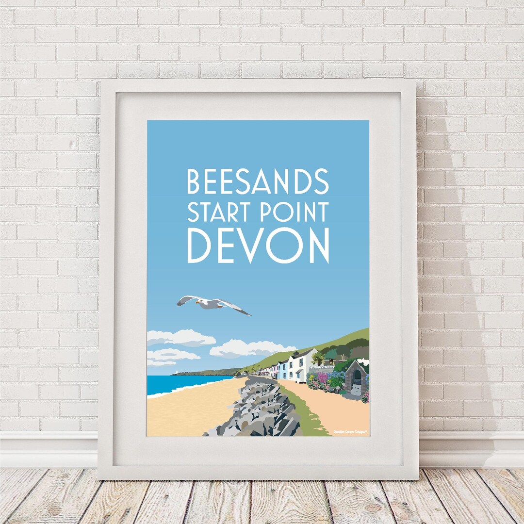 Beesands, Devon | Vintage/art Deco Style Design | Birthday/wedding Gift ...