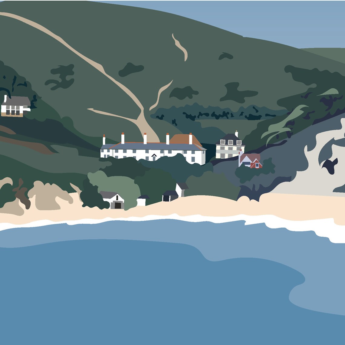 Lulworth Cove Dorset Vintage/art Deco Design - Etsy UK