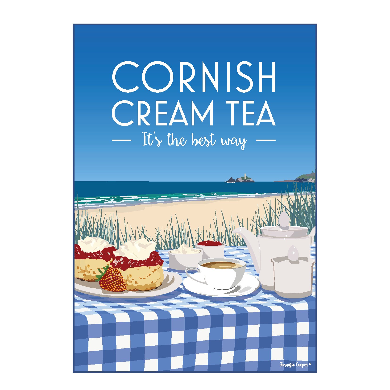 Cornish Cream Tea | Vintage/art Deco Style Design | Birthday/wedding ...