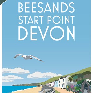 Beesands, Devon | Vintage/art Deco Style Design | Birthday/wedding Gift ...