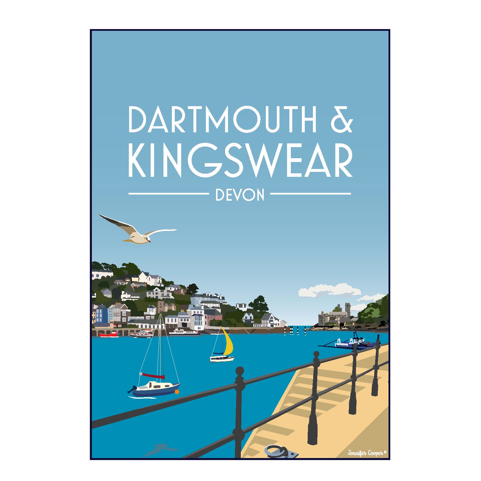 Dartmouth Castle & Kingswear Vintage/art Deco Devon Birthday/wedding ...